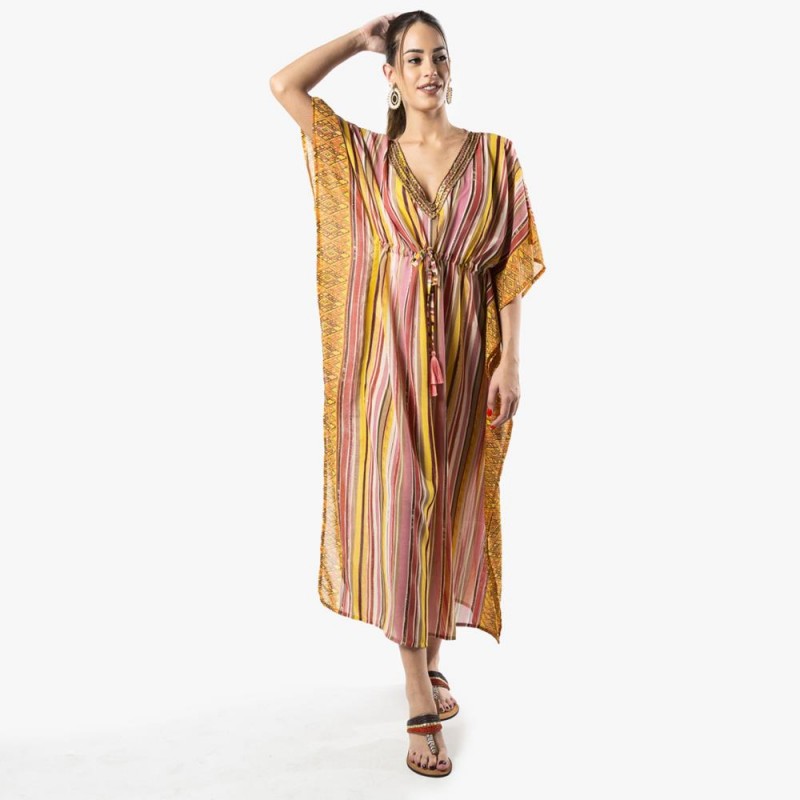 Túnica Playa Larga Naranja-TANTREND- SHOWROOM STBB